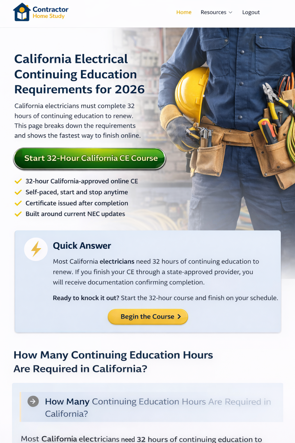 California Electrical Continuing Education (32-Hour CE) | Contractor ...